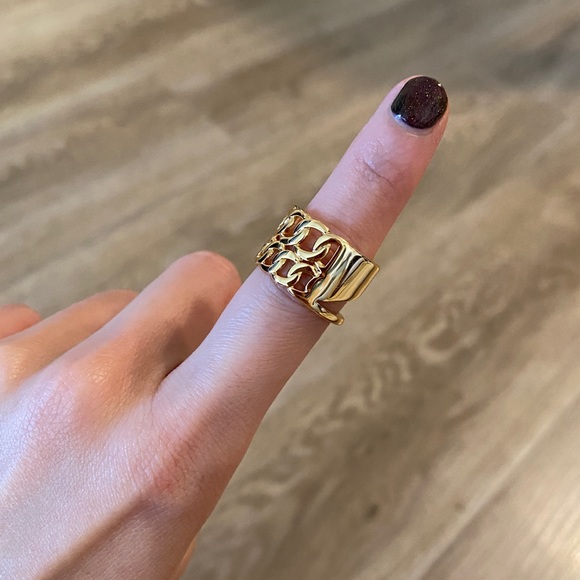 Jewelry | Unisex 14k Gold Wide Band Chain Design Ring | Poshmark